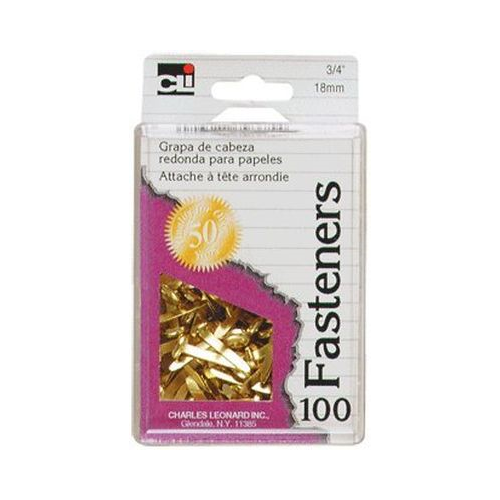 CLi Brass Plated .75" Round Head Fasteners, 100 count – L&R eShop
