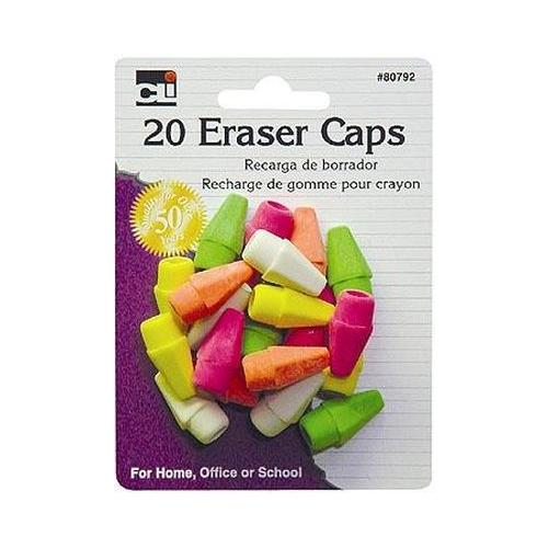 CLi Pencil Eraser Caps - Assorted Neons, 20 count – L&R eShop