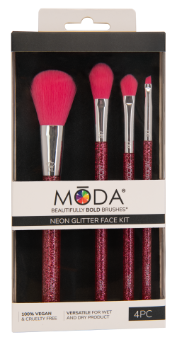 MODA Neon Pink Glitter Face Kit, 4 pieces – L&R eShop