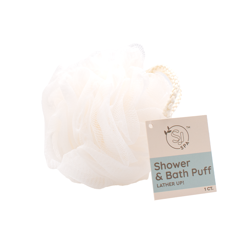 SJ Spa Shower & Bath Puff - Ivory – L&R eShop